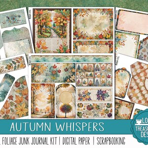 AUTUMN WHISPERS: a Fall Foliage Junk Journal Kit, Embellishments ...