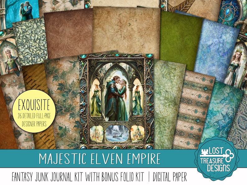 MAJESTIC ELVEN EMPIRE: Fantasy Junk Journal Kit With Bonus Folio Kit ...