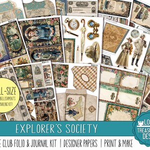 EXPLORER’S SOCIETY: Victorian Adventure Club Folio & Junk Journal Kit ...