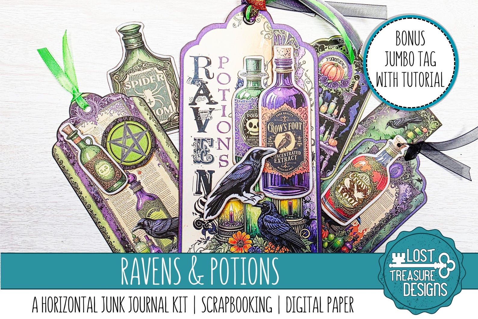 RAVENS & POTIONS: A Horizontal Folio and Junk Journal Kit ...
