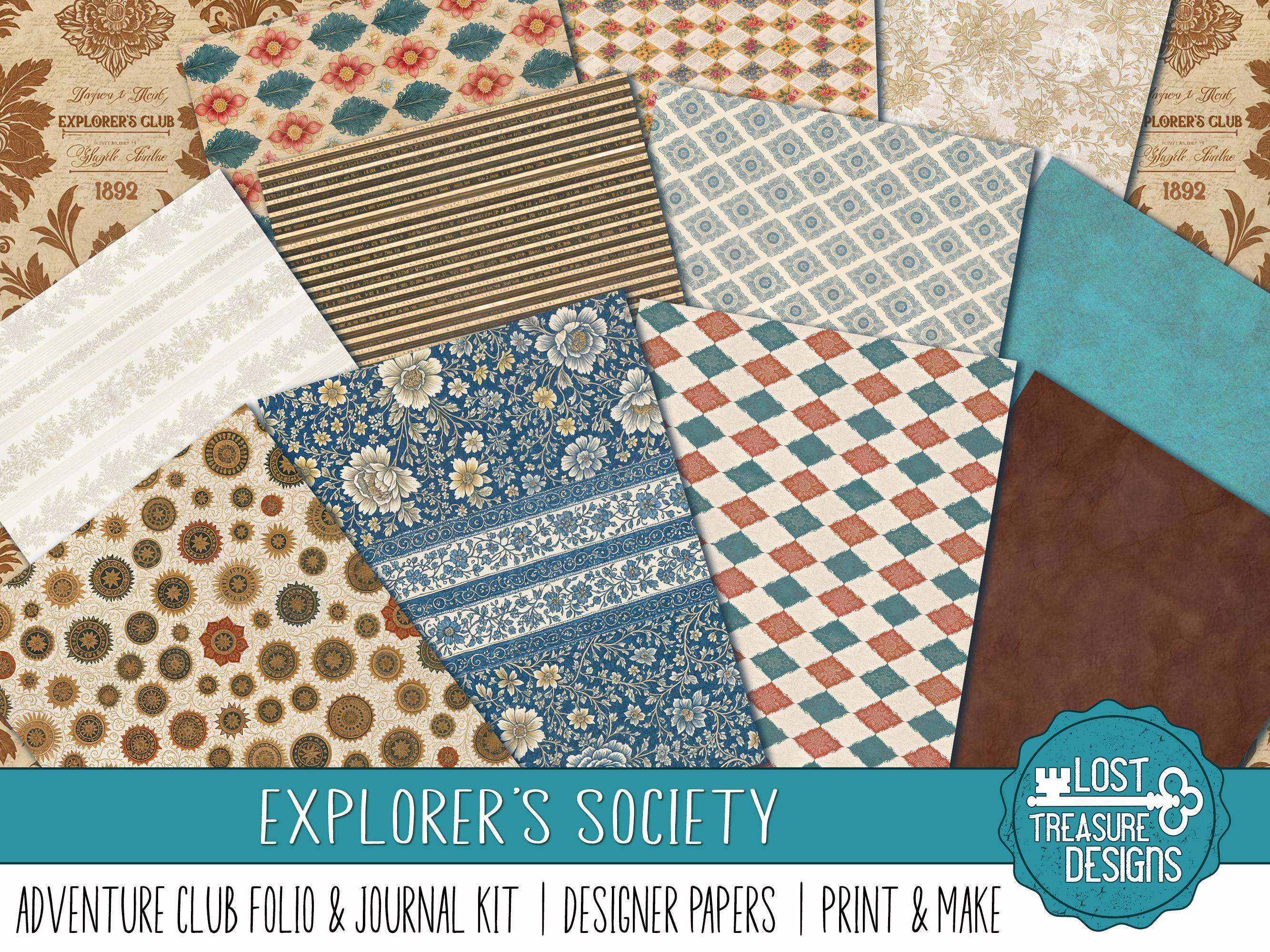 EXPLORER’S SOCIETY: Victorian Adventure Club Folio & Junk Journal Kit ...