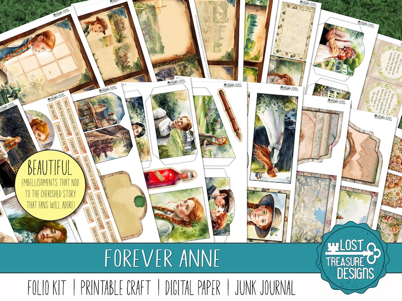 FOREVER ANNE Loaded Folio With Junk Journal, Printable Kit With ...