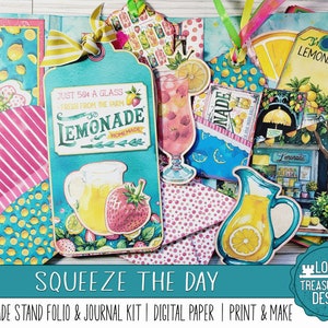 SQUEEZE THE DAY a Lemonade Stand Folio & Journal Kit, Papercraft ...