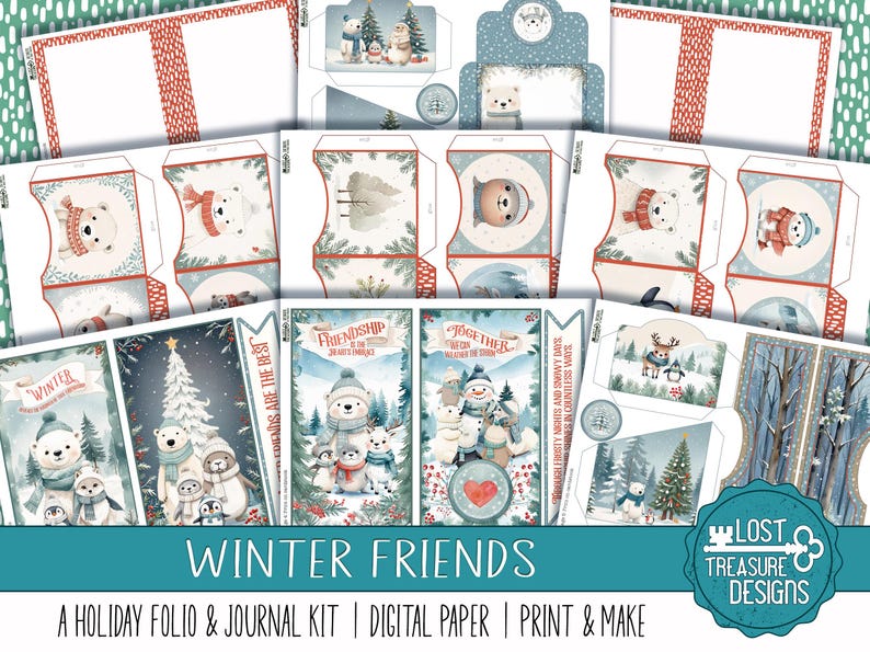 WINTER FRIENDS: A Holiday Folio & Junk Journal Kit, Papercraft ...
