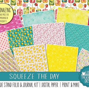 SQUEEZE THE DAY a Lemonade Stand Folio & Journal Kit, Papercraft ...