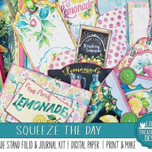 SQUEEZE THE DAY a Lemonade Stand Folio & Journal Kit, Papercraft ...
