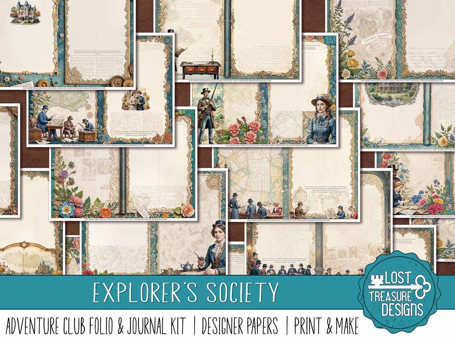EXPLORER’S SOCIETY: Victorian Adventure Club Folio & Junk Journal Kit ...