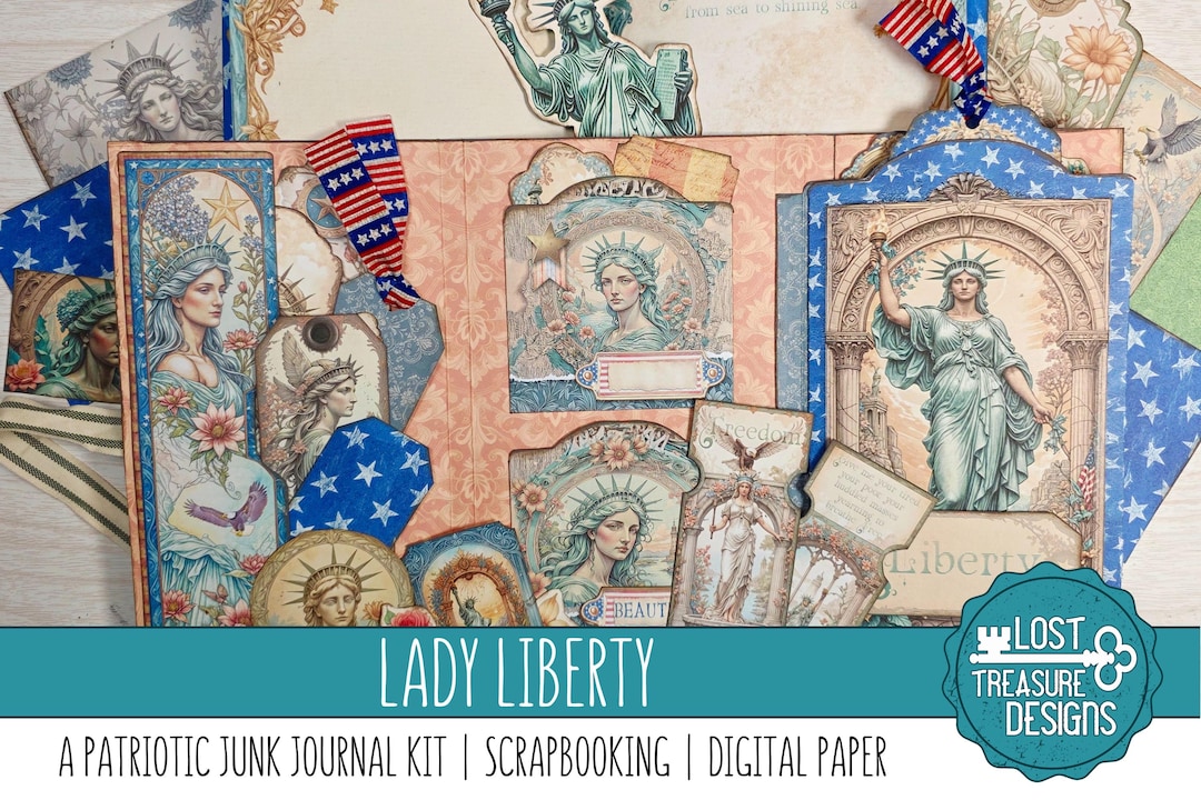 LADY LIBERTY: A Patriotic Folio & Junk Journal Kit, Papercraft ...