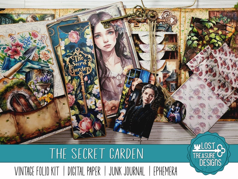 THE SECRET GARDEN: Vintage Folio & Junk Journal Kit, Printable Kit With ...