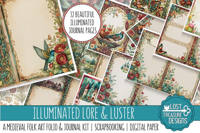 Illuminated Lore & Luster: A Medieval Folk Art Folio and Junk Journal ...