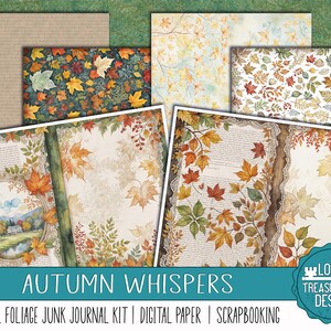 AUTUMN WHISPERS: a Fall Foliage Junk Journal Kit, Embellishments ...