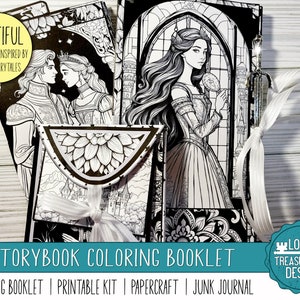 STORYBOOK Coloring Booklet With Junk Journal, Papercraft Printable Kit ...
