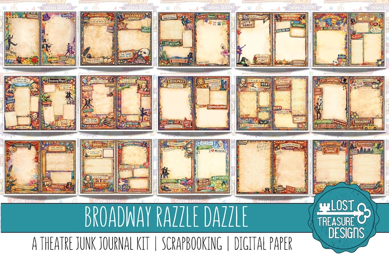 BROADWAY RAZZLE DAZZLE: A Theatre Themed Junk Journal Kit ...