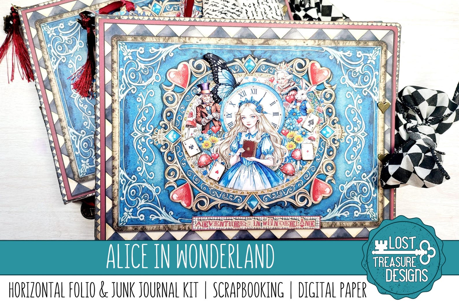 ALICE IN WONDERLAND: A Horizontal Folio & Junk Journal Kit ...