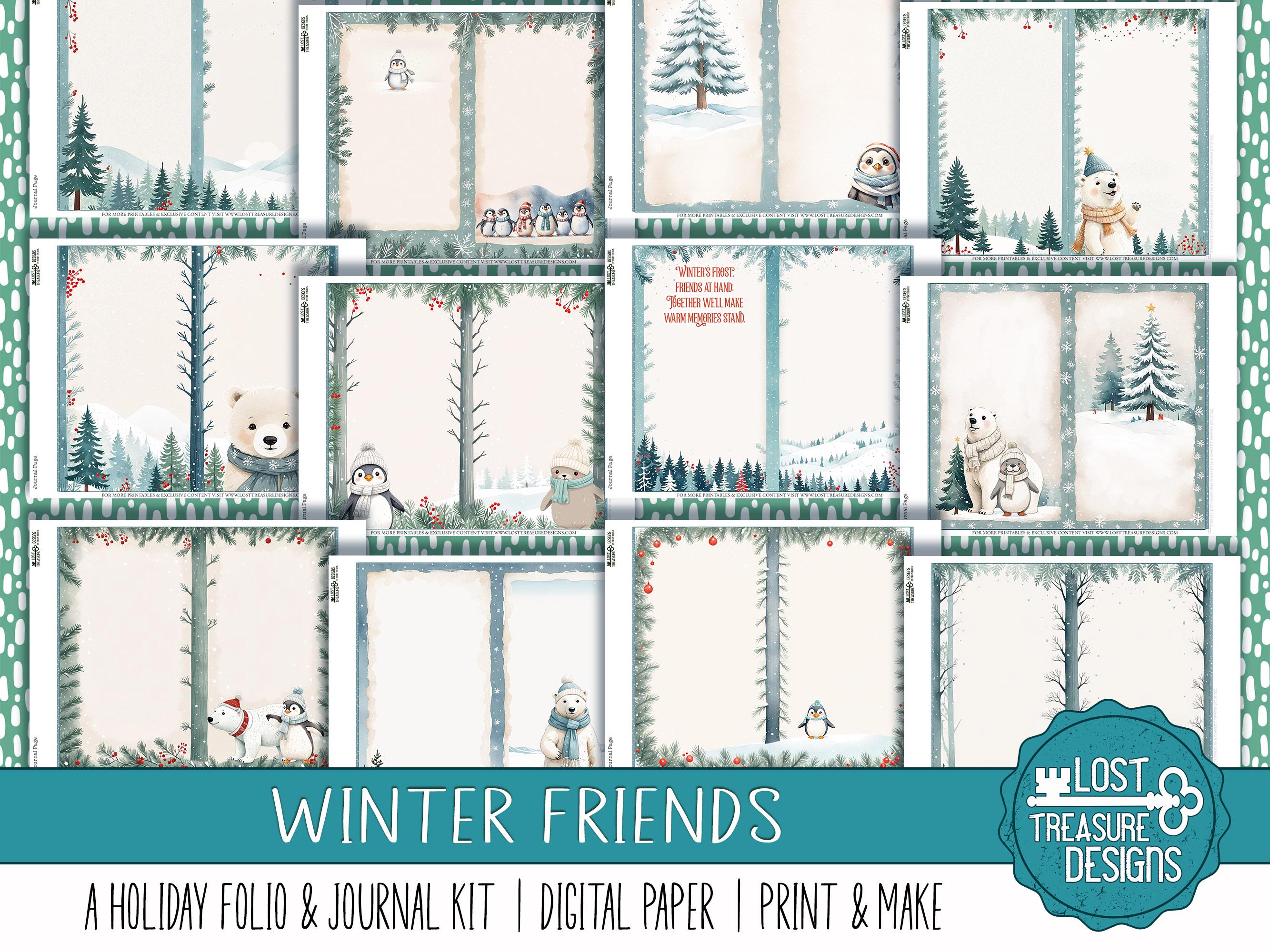 WINTER FRIENDS: A Holiday Folio & Junk Journal Kit, Papercraft ...