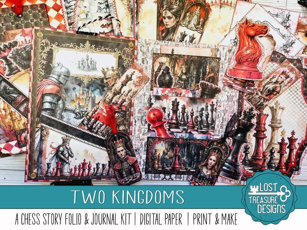 TWO KINGDOMS: A Chess Story Folio & Journal Kit, Chess-inspired Kit ...