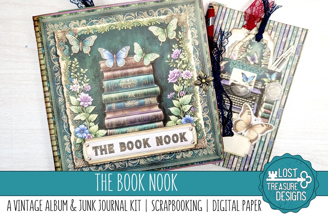 THE BOOK NOOK: A Vintage Library Album & Junk Journal Kit ...