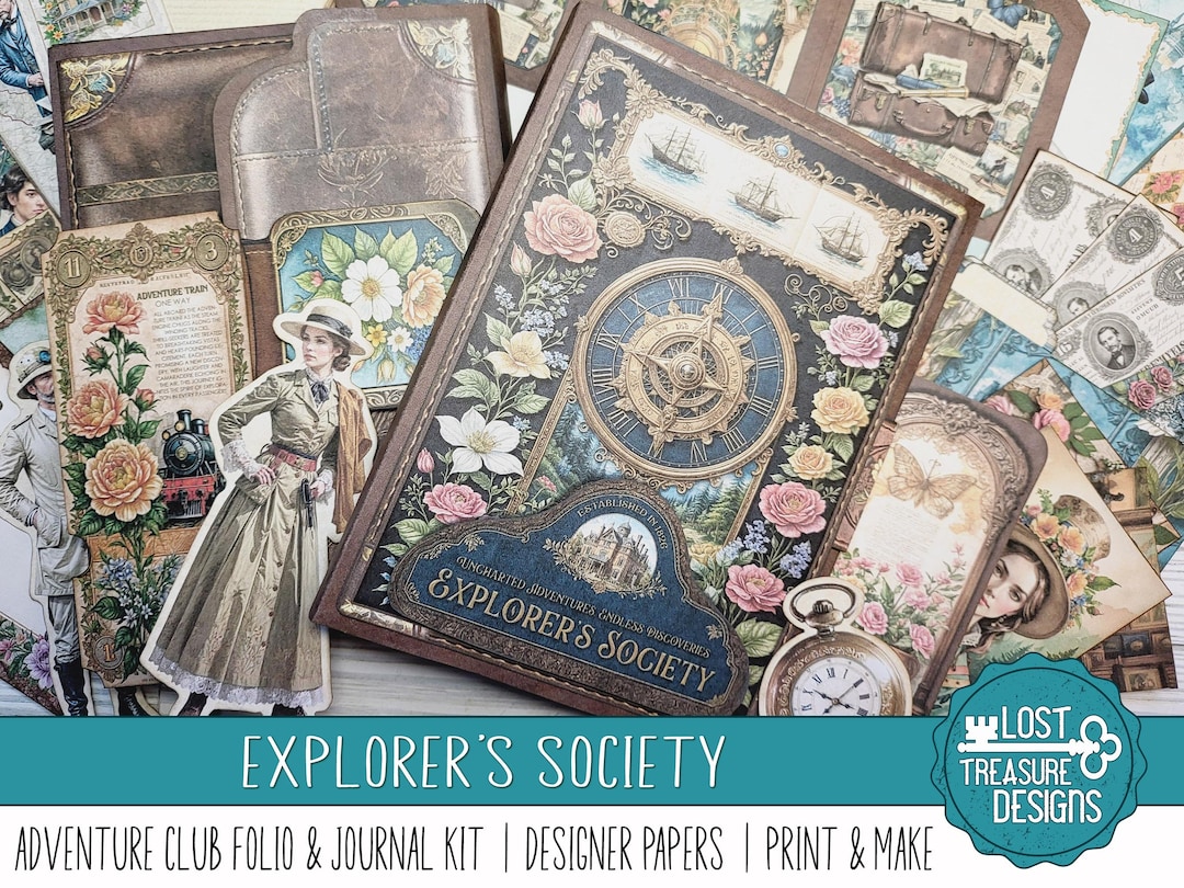 EXPLORER’S SOCIETY: Victorian Adventure Club Folio & Junk Journal Kit ...