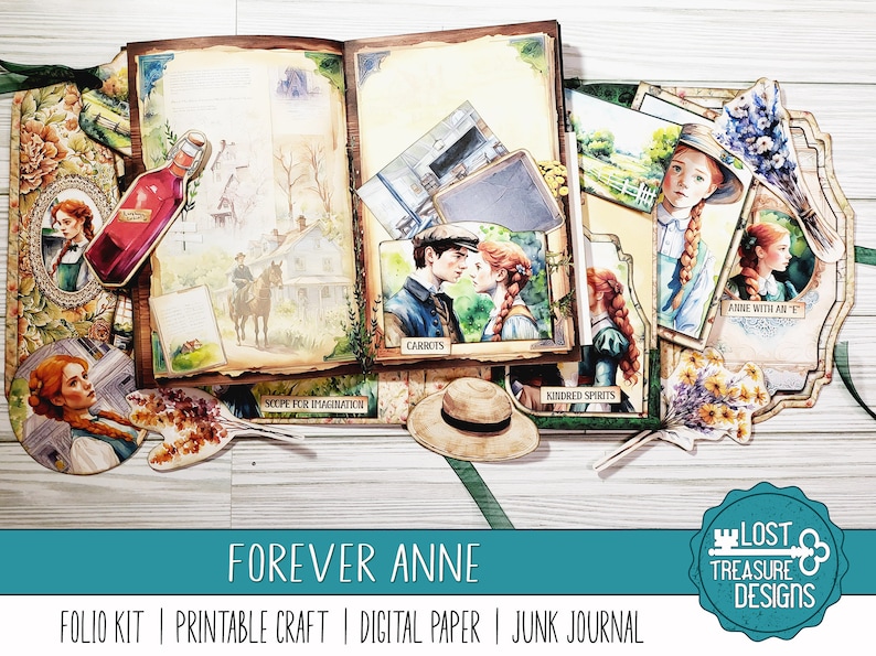 FOREVER ANNE Loaded Folio With Junk Journal, Printable Kit With ...