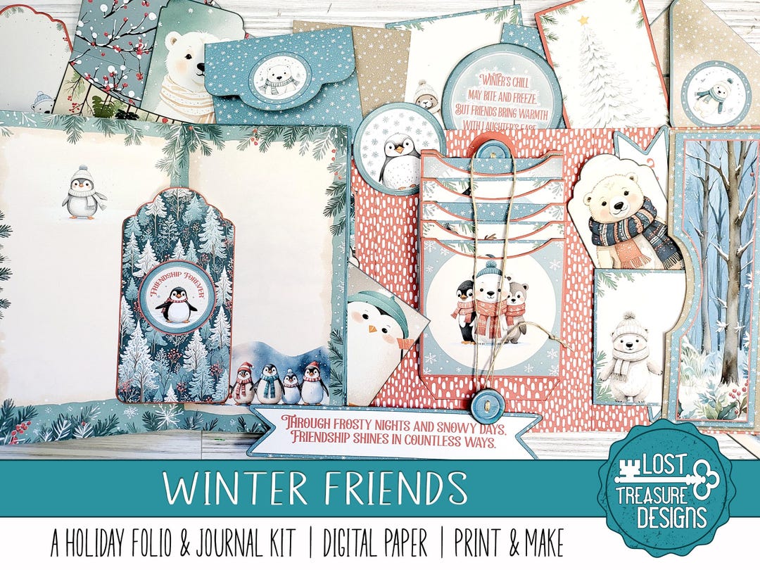 WINTER FRIENDS: A Holiday Folio & Junk Journal Kit, Papercraft ...