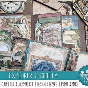 EXPLORER’S SOCIETY: Victorian Adventure Club Folio & Junk Journal Kit ...
