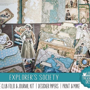 EXPLORER’S SOCIETY: Victorian Adventure Club Folio & Junk Journal Kit ...