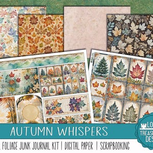 AUTUMN WHISPERS: a Fall Foliage Junk Journal Kit, Embellishments ...