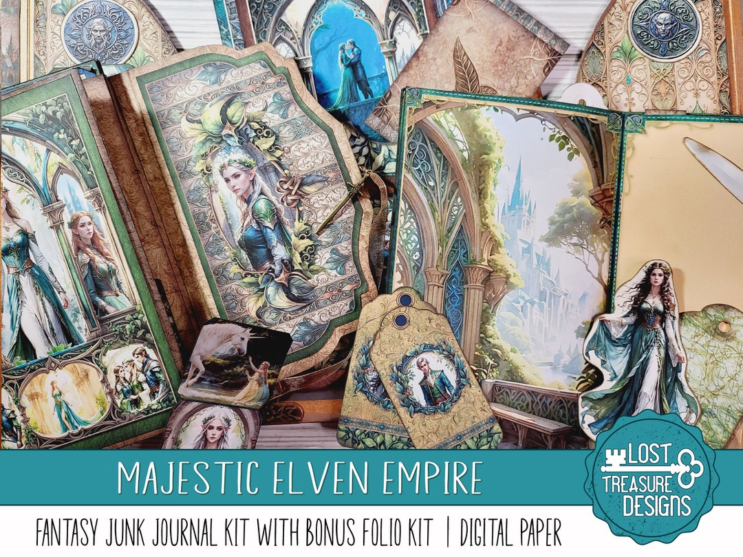 MAJESTIC ELVEN EMPIRE: Fantasy Junk Journal Kit With Bonus Folio Kit ...