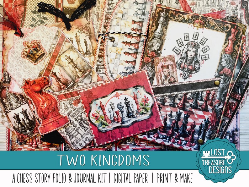 TWO KINGDOMS: A Chess Story Folio & Journal Kit, Chess-inspired Kit ...