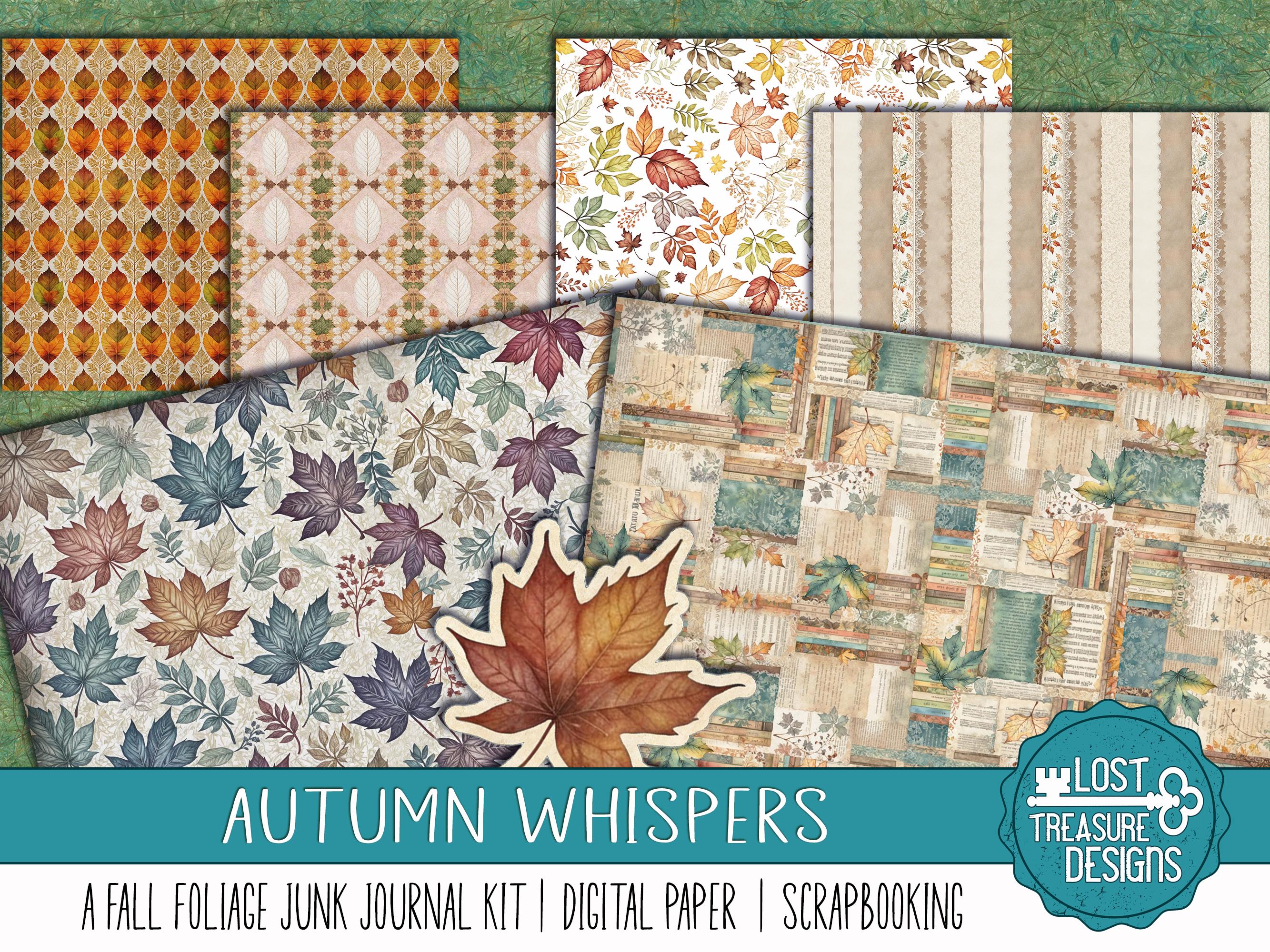 AUTUMN WHISPERS: a Fall Foliage Junk Journal Kit, Embellishments ...