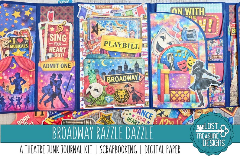 BROADWAY RAZZLE DAZZLE: A Theatre Themed Junk Journal Kit ...