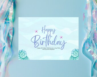 Printable Ocean Birthday Watercolor Greeting Card - Etsy