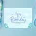 Aqua Watercolor Birthday Greeting Card - Etsy