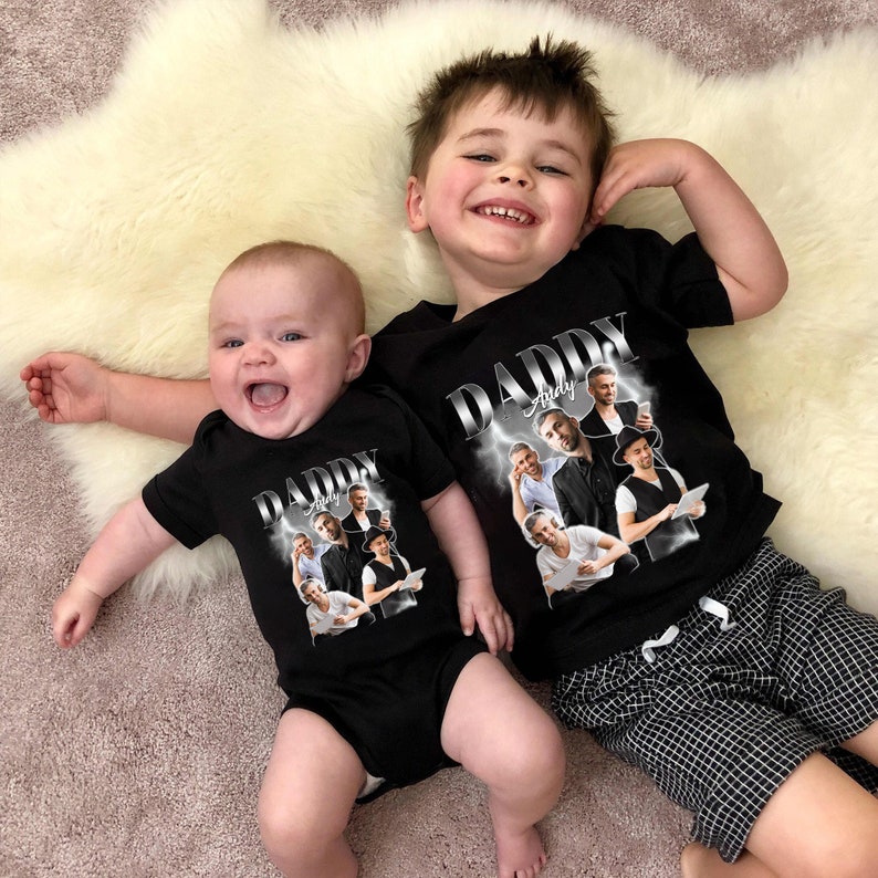 Custom Daddy Bootleg Rap Tee Png, Personalized Dad Photo Bootleg PNG ...