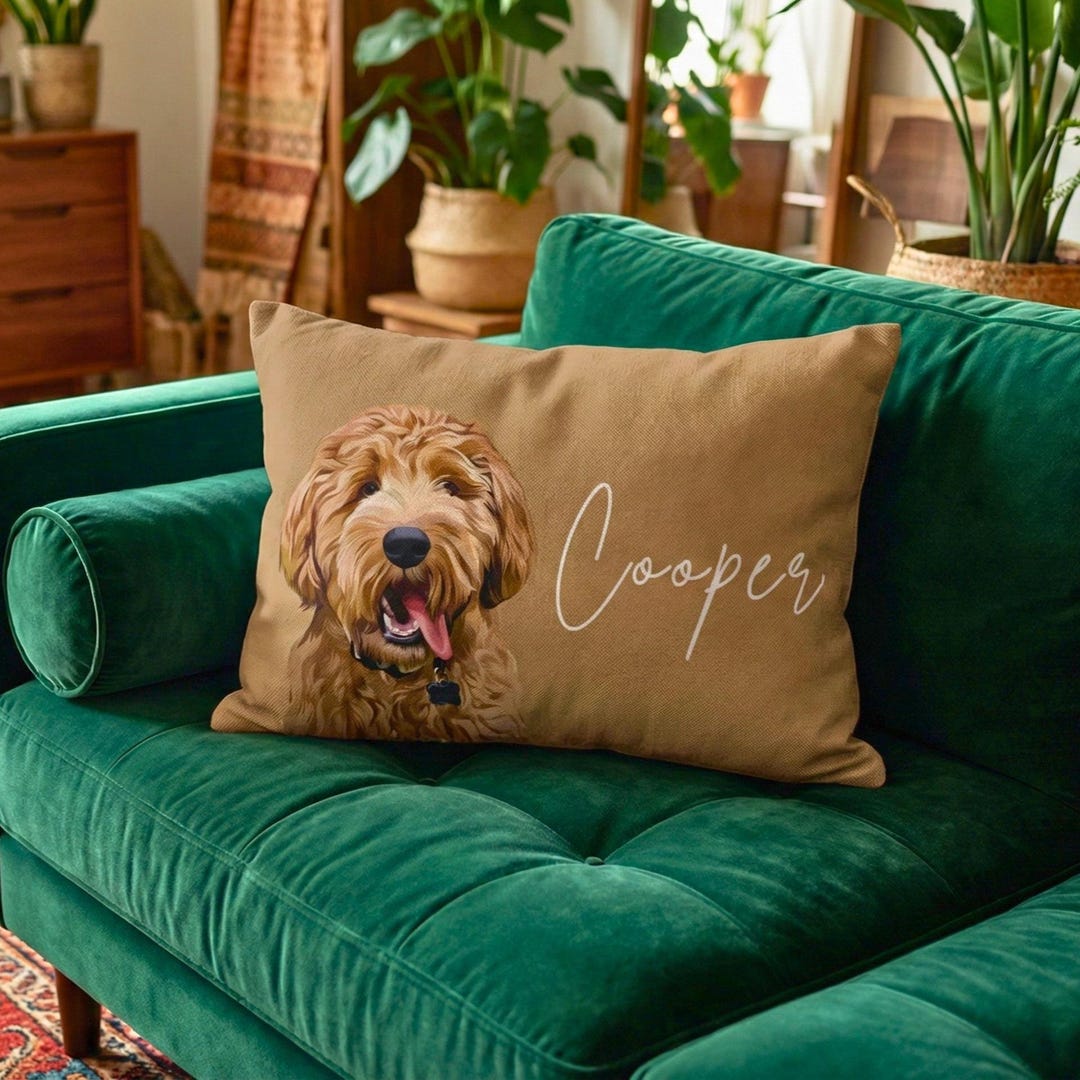 Custom Dog Photo Pillow, Dog Dad Pillow Memorial Gift, Dog Mom Pillow ...