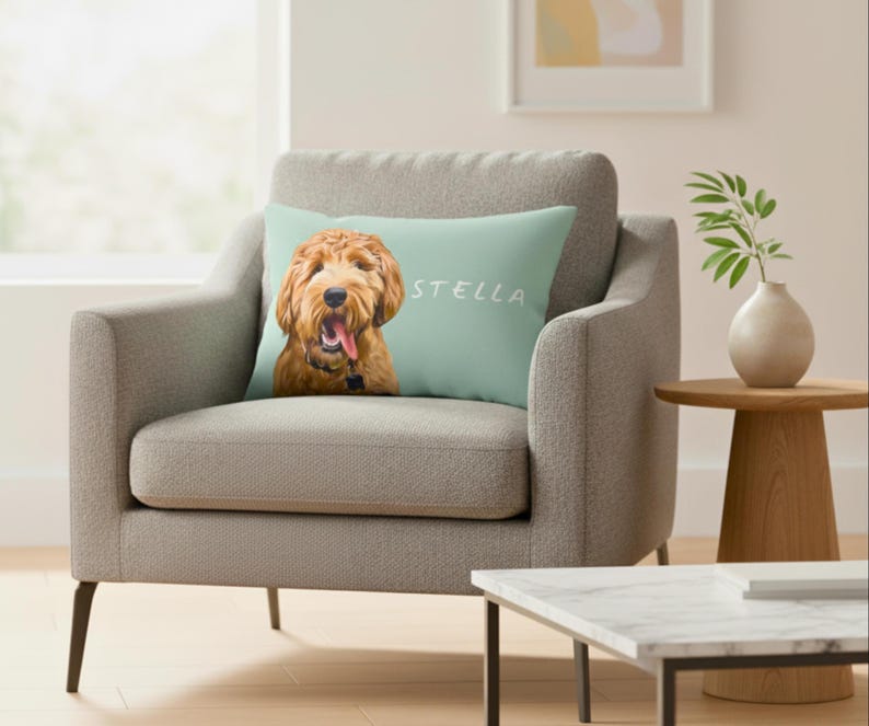 Custom Dog Photo Pillow, Dog Dad Pillow Memorial Gift, Dog Mom Pillow ...