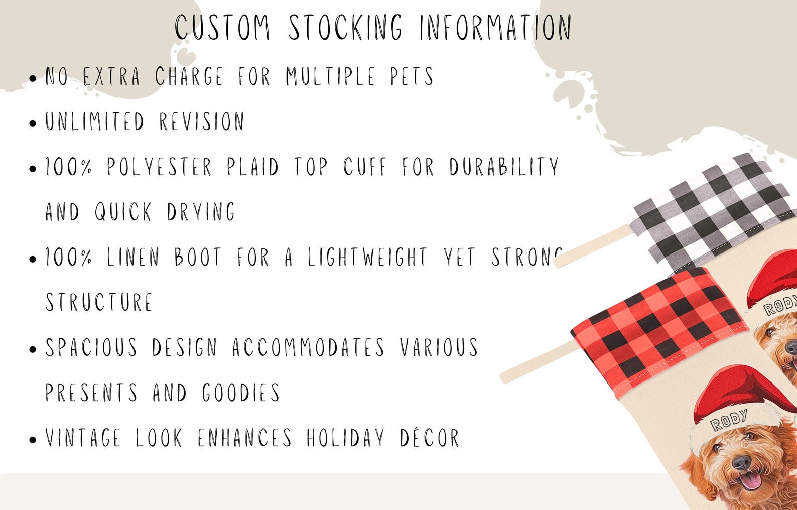 Custom Dog Stocking Using Pet's Photo - Personalized Dog Stockings Dog ...