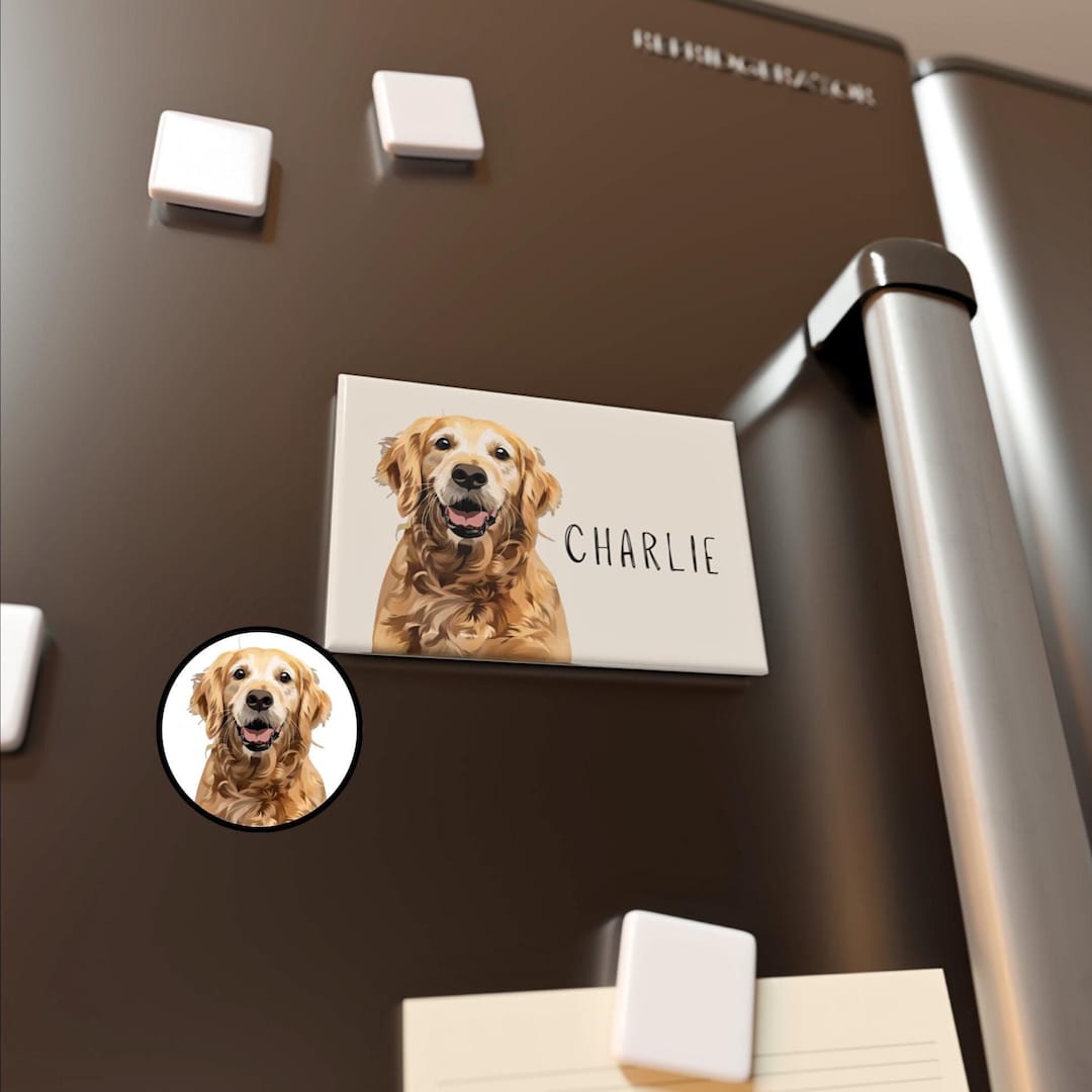 Custom Dog Photo Magnets, Pet Picture Refrigerator Magnets, Dog Lovers ...