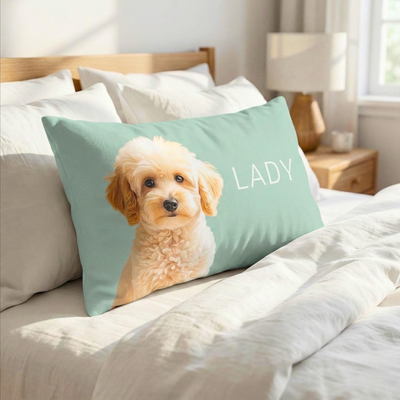 Custom Dog Photo Pillow, Dog Dad Pillow Memorial Gift, Dog Mom Pillow ...