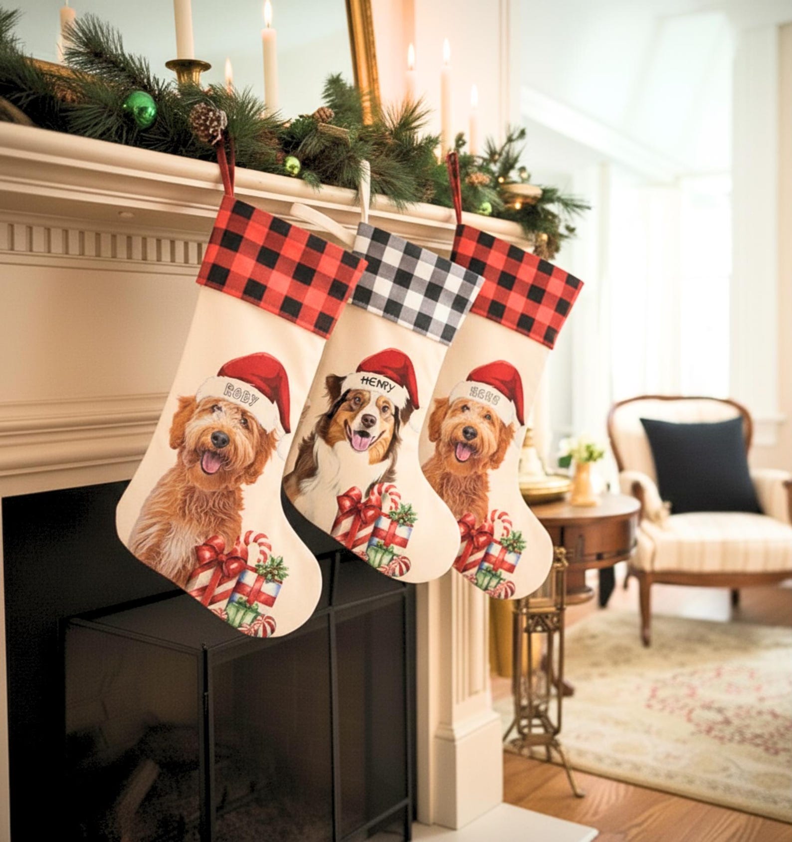 Custom Dog Stocking Using Pet's Photo - Personalized Dog Stockings Dog ...