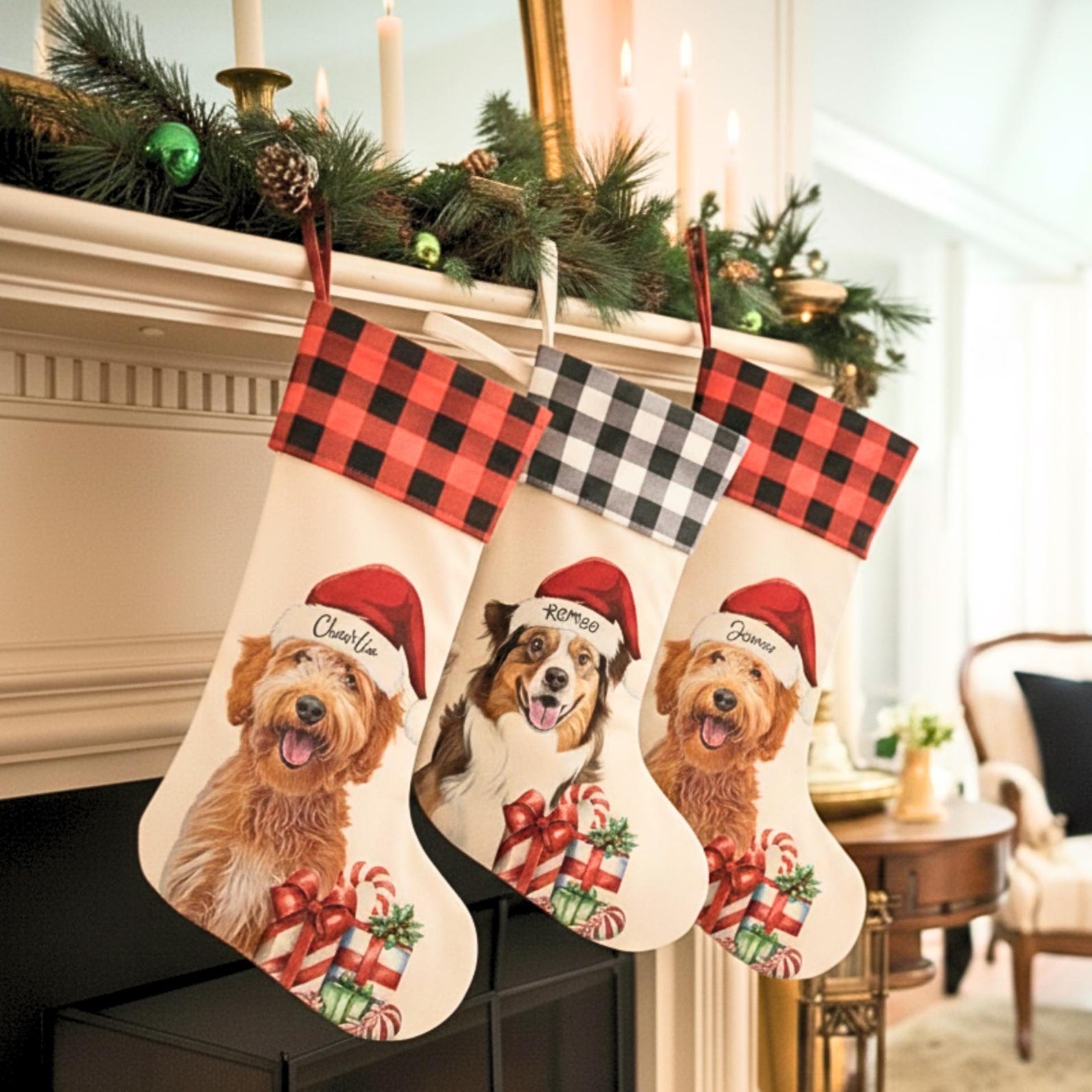 Custom Dog Stocking Using Pet's Photo - Personalized Dog Stockings Dog ...
