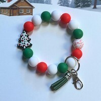 Christmas Keychains/holiday Keychains/beaded Christmas Keychain - Etsy