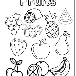 Coloring Page for Preschoolers | Fruit Coloring Page | Toddler Coloring ...