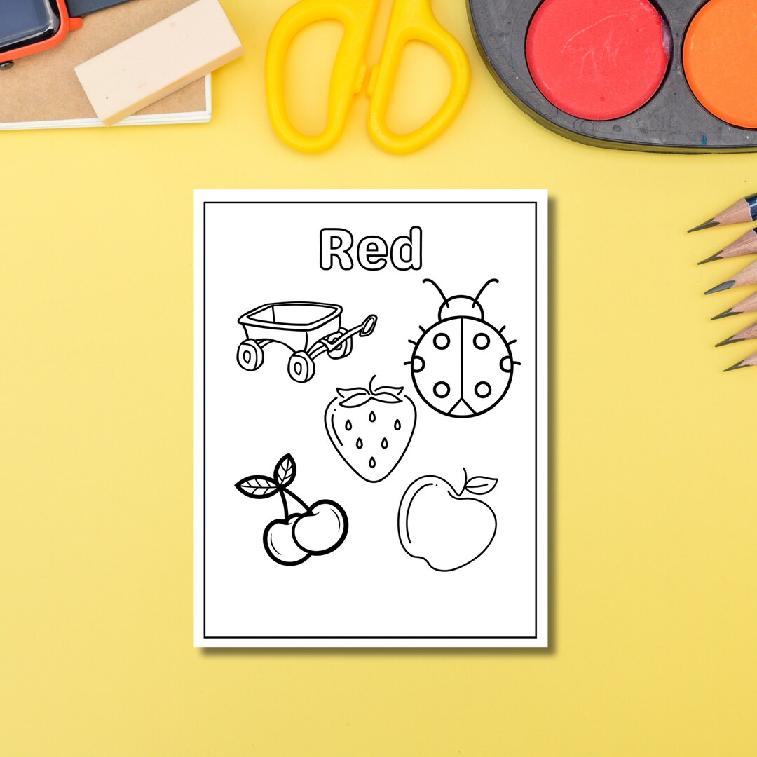 Colors Theme Coloring Pages: Summer Kids Activity (PDF & PNG) - Etsy
