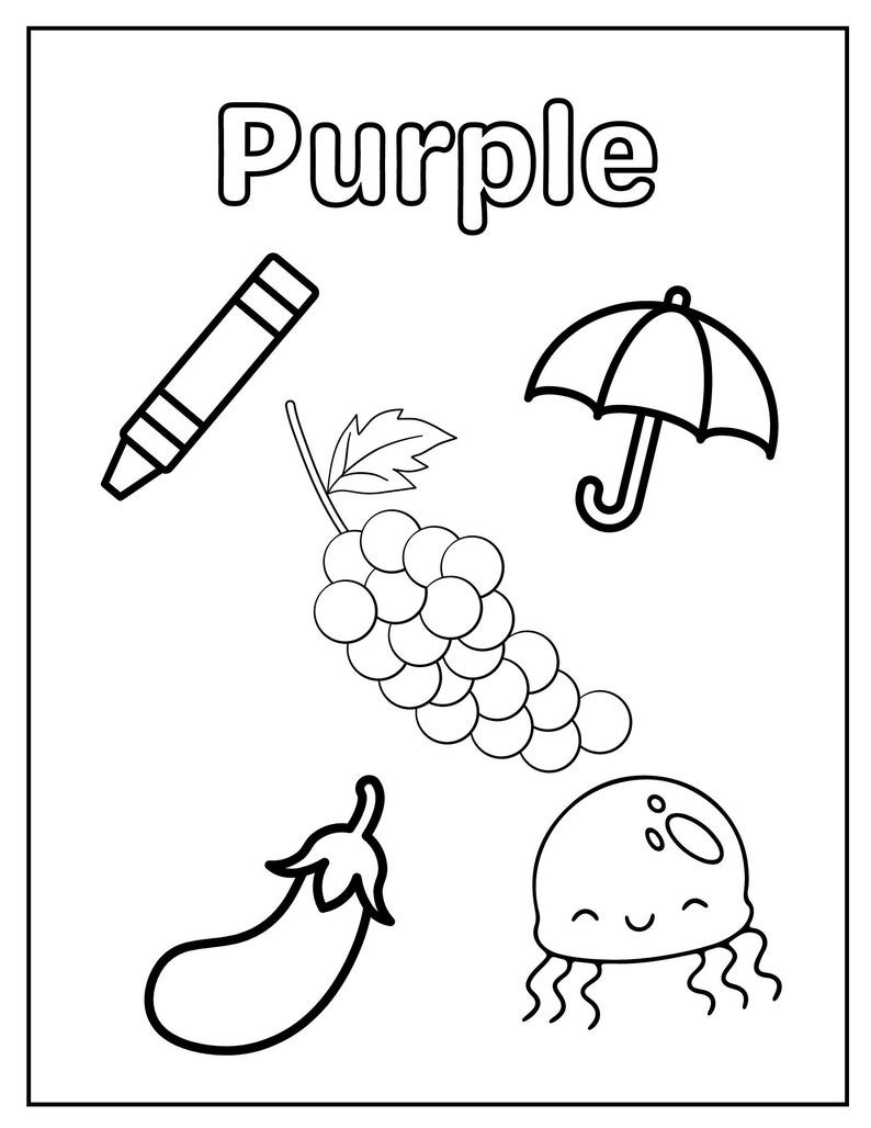 Colors Theme Coloring Pages: Summer Kids Activity (PDF & PNG) - Etsy