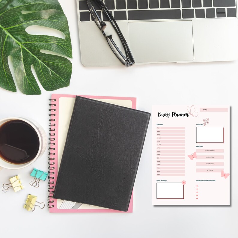 Pink Daily Schedule Planner: Printable PDF & PNG (digital Download) - Etsy