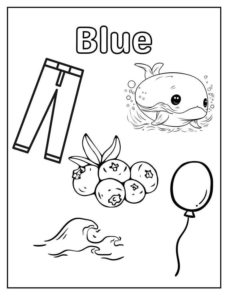 Colors Theme Coloring Pages: Summer Kids Activity (PDF & PNG) - Etsy