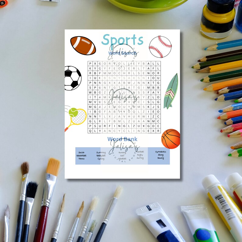Sports Theme Word Search | Word Search for Kids | Word Search for ...