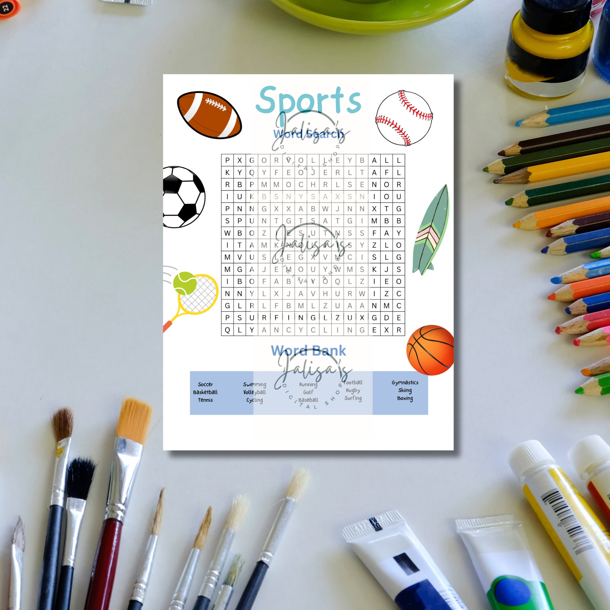 Sports Theme Word Search | Word Search for Kids | Word Search for ...
