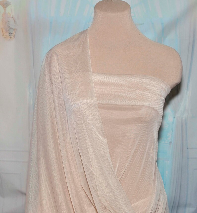 Poly Mesh Beige . Sheer Soft Hand Stretches by the Yard.. - Etsy
